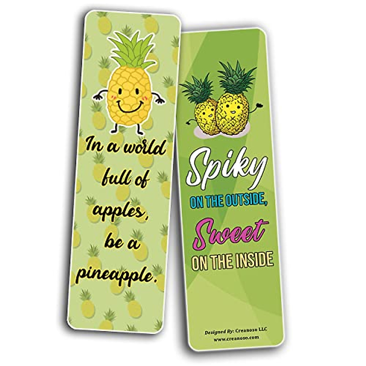 Creanoso Pineapple Bookmarks (5-Sets X 6 Cards) – Daily Inspirational Card Set – Interesting Book Page Clippers – Great Gifts for Adults and Professionals