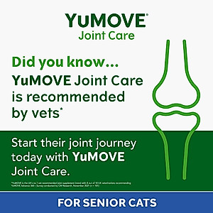 YuMOVE Cat Joint Supplement with Glucosamine,Chondroitin, MSM, Omega 3, Hyaluronic Acid, & Green Lipped Mussel - Joint Support Supplement - for Senior Cats 60 Capsules