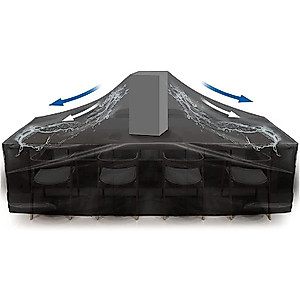 Wanocean Patio Furniture Covers,Rectangular Outdoor Furniture Cover Waterproof with Storage Bag,Outdoor Dining Table Chair Set Cover,Heavy Duty for Deck, Lawn and Backyard(137"L x 102"W x 35"H)