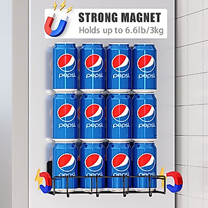 Lunememo Magnetic Spice Rack for Refrigerator - 8 Hooks - 4 Pack Magnetic Shelf Organizer for Fridge, Microwave Oven and Whiteboard - Space Saving Seasoning Rack for Small Kitchen, Black