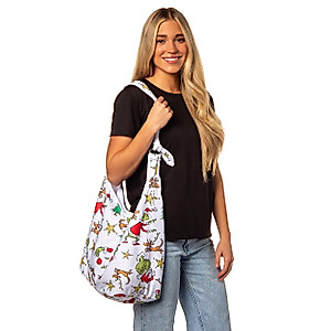 Dr. Seuss GRINCH Allover Festive Max And Grinch Shoulder Crossbody Hobo Bag Adjustable Strap