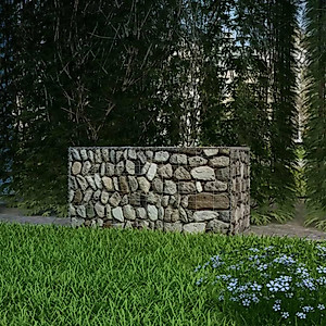 GOLINPEILO Galvanized Steel Fence Panel Outdoor Privacy Fence Screen Gabion Basket for Retaining Wall Block Gabion Cages Outdoor Decorative Fences Fencing for Garden,Yard, 39.4"x19.7"x19.7"