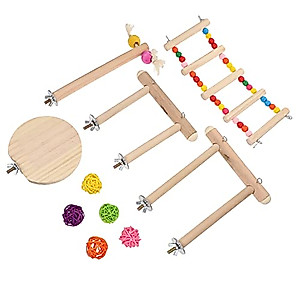 PATKAW Pet Supplies Pet Supplies Rabbit Toys 2 Pack Parrot Play Stand Birds Stand Pole Parrot Perch Stands Parrot Wood Perch Perch Cockatiel Playground Teething Toys Rabbit Toys Rabbit Toys