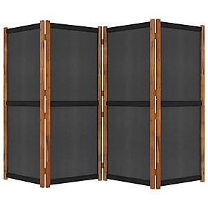 GOLINPEILO 4-Panel Room Divider,Folding Privacy Screen,Partition Room Dividers Separators, Freestanding Room Divider Screen for Home, Dorm, Office, Black 110.2"x70.9"
