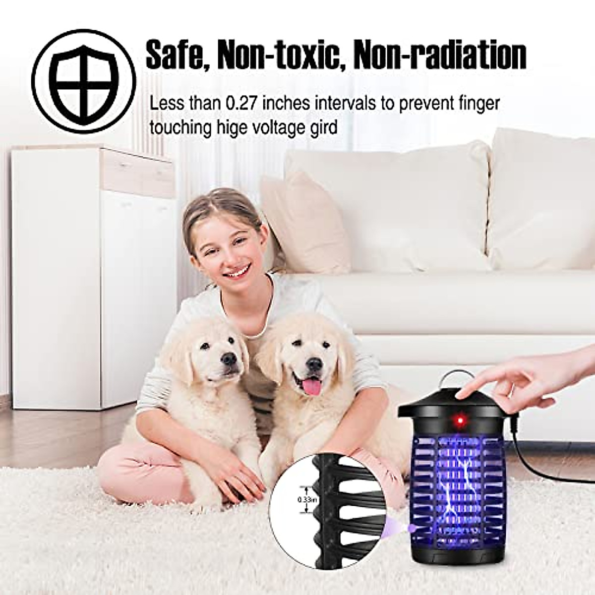 Smart Bug Zapper Indoor Outdoor Flying Insect Trap, Electric Zappers can be APP Remote and Voice Control, Compatible with Alexa and Google Home