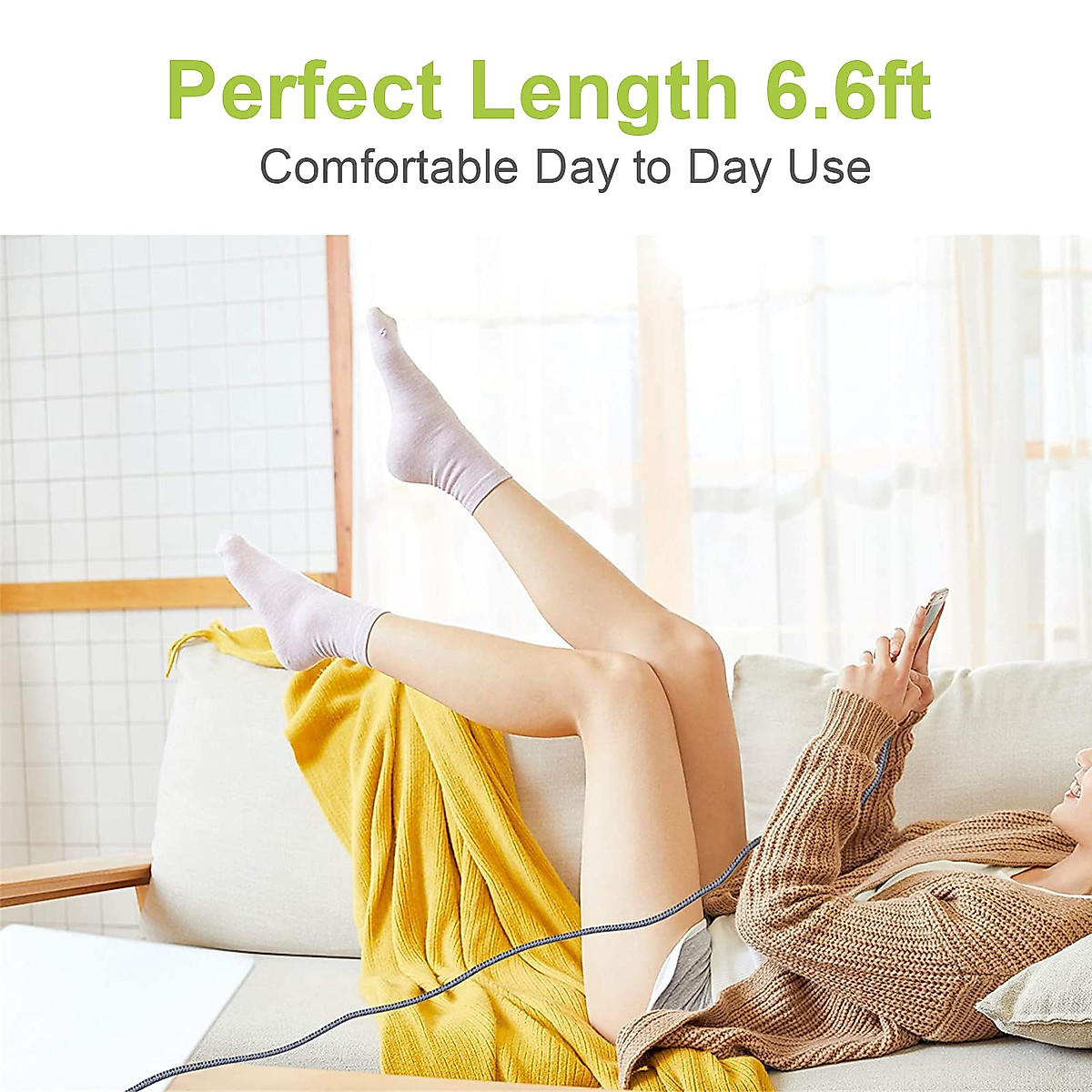 BrexLink Micro USB Cable Android (2-Pack, 6.6 FT), Micro USB to USB 2.0 Cable Nylon Braided Fast Charging Cable Compatible with Samsung, Kindle, Android Phones, Galaxy S7 Edge, Moto G5, PS4 (Grey)