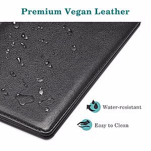 Fintie Server Book Organizer with Zipper Pocket, PU Leather Restaurant Guest Check Presenters Card Holder for Waitress, Waiter, Bartender (Black)