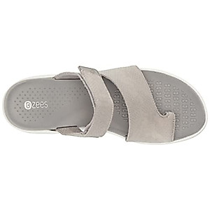 BZees Womens Carry On Slide Sandal Silver Smoke Camo Print 7.5 M