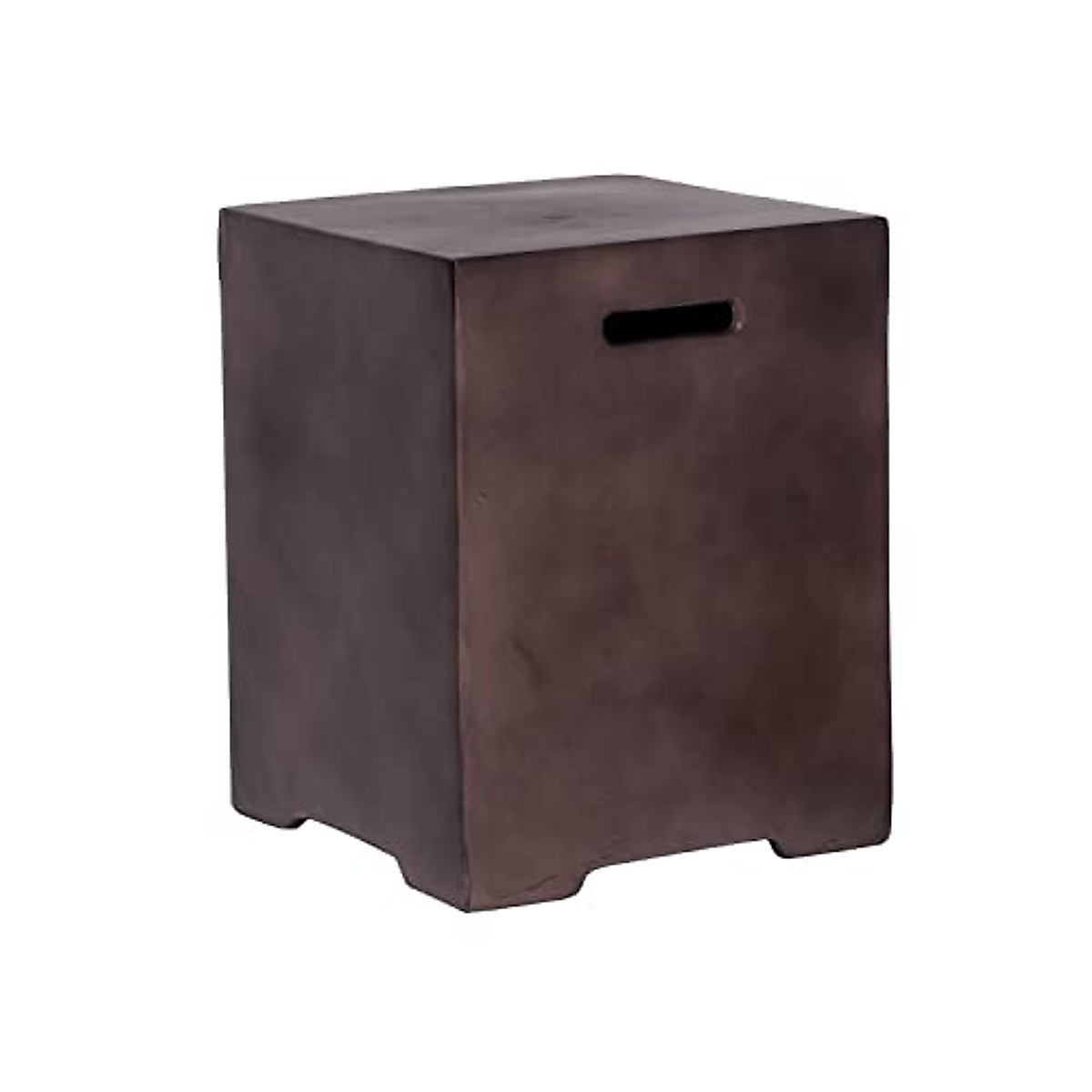 HOMPUS Propane Tank Cover Table 16 inch for Fire Table, 20lb Gallon Gas Tank Cover Table, Hideaway Concrete Grill Tank Table, MgO Tank Storage Box, Outdoor Side Table for Fire Pit, Patio, Dark Bronze