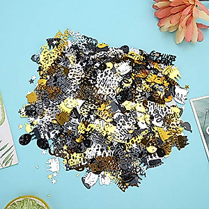 Sempoda 1 Bag Confetti,Acrylic Balloons Stars Ribbons Shape Birthday Wedding Decoration,Table Scatter Confetti Decorations for Birthday Party, Baby Shower,DIY Arts and Crafting