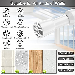 AIZESI 1pcs Tension Curtain Rod Spring Tension Rod Short Curtian Rods No Drilling Expandable Spring Loaded Curtain Tension Rod Adjustable 26 to 39 inch,Best Use Range 28 to 36 inch，White