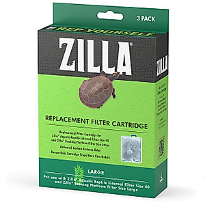 Zilla Reptile Pet Terrarium Water Filter Replacement Cartridge, Large, 3-Pack