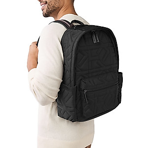 Fossil Unisex Buckner Fabric Backpack with Travel Strap Bag, Color: Black (Model: MBG9587001)