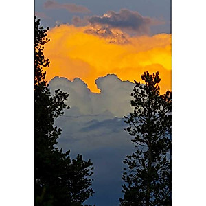 ArtDirect CO, Frisco Thunderstorm Over The Rocky MTS 17x24 Black Modern Wood Framed with Double Matting Museum Art Print by Lord, Fred