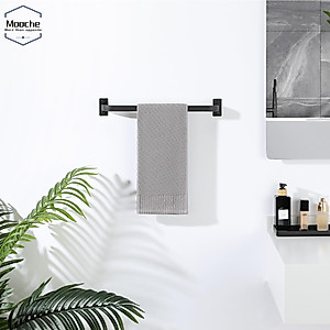 Towel Bar for Bathroom,16 inch Towel Rack Wall Mounted,Heavy Duty Hand Towel Holder Organizer Single Towel Rod Stainless Steel,Matte Black Finished