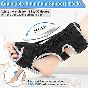 WOSHSHEN Plantar Fasciitis Night Splint, Adjustable Plantar Fasciitis Relief Night Splint for Women & Men, Relief Brace for Plantar Fasciitis Relief, Achilles Tendonitis and Foot Drop (Black, Large)
