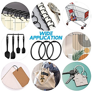 YGAOHF 30 Pack Black Shower Curtain Rings - 2 Inch Rustproof Metal Shower Curtain Hooks for Bathroom, Glide Smoothly Round Shower Rings, Snap Joint Design