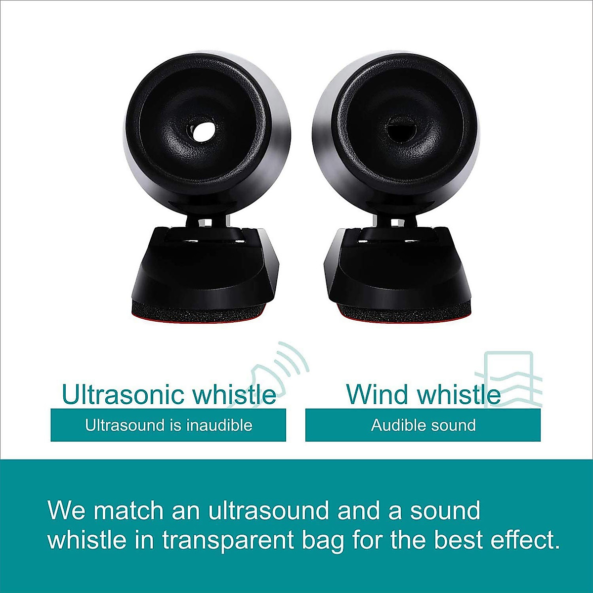 CITKOU 8Pcs Deer Whistles for Vehicles Wind Activated Black