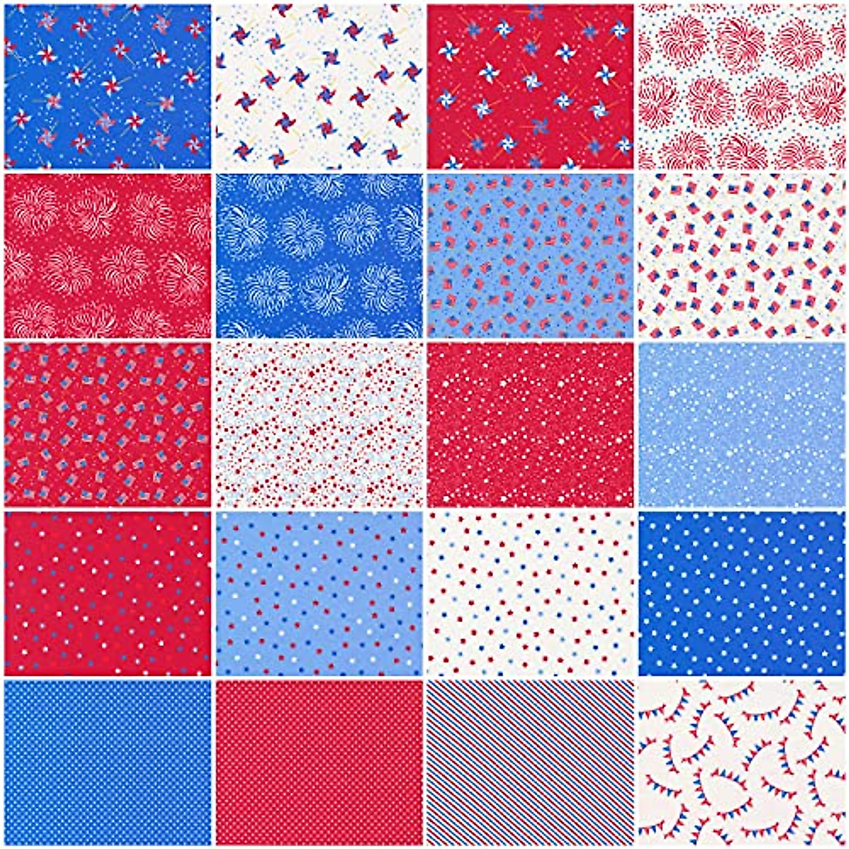 Moda Fabrics Moda Pre-cuts 20760JR Holiday Americana Jelly Roll - 40 pcs, Assorted