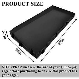 BNOSDM Guinea Pig Cage Liner, Small Animals Washable Bedding 47"x 24" Canvas Bottom Pet Cage Accessories for Hamsters Rabbits Hedgehogs Ferrets (Black)