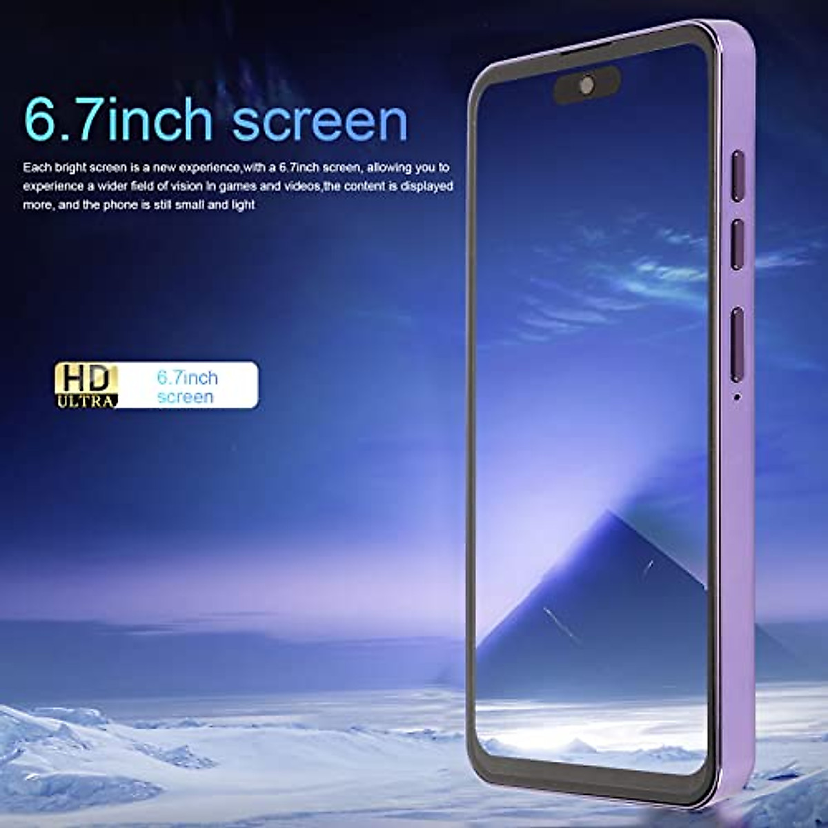 VINGVO I14pro Max 6.7 in 4G Smartphone, 100?240V 8MP 16MP 4000mAh Battery MT6737 CPU 4GB RAM 128GB ROM I14pro Max 4G Smartphone for Study ()