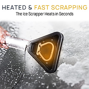 VaygWay Electric Heated Car Window Snow Ice Scraper with Light -Heated Car Auto Windshield Scraper- Extendable 15.8 Feet Long Cord 12V LED Light Heated Melting Ice Snow Scraper, Vehicle Scraper