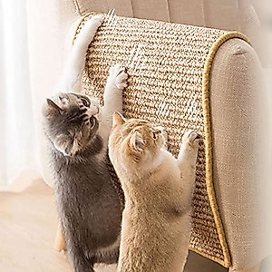 M&MKPET Natural Sisal Cat Scratcher Mat Horizontal Cat Floor Scratching Pad Rug Scratch Pad for Cat Grinding Claws & Protecting Furniture (25.6" 15.7")