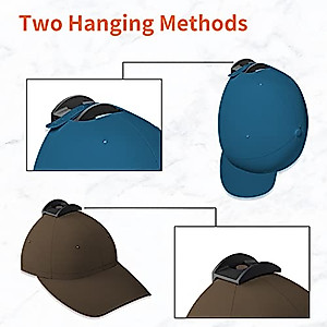 10 Pack Hat Rack, Hat Hanger and Hook, No Drilling and Wall Storage - Hat Holder Fits Baseball Caps and Hat of All Size - Easy to Install Hat Rack Wall Mount,Hat Holder Organizer for Bedroom - Black