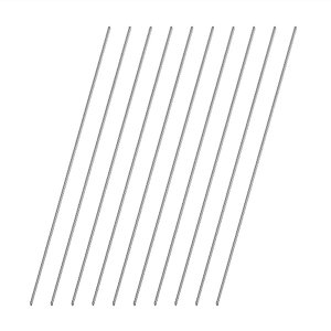 VictorsHome 1mm x 200mm 304 Stainless Steel Round Rod, Metal Solid Shaft Rods Lathe Bar Stock for DIY Crafts Model Car Helicopter Airplane 10pcs