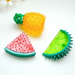 Psdndeww Dog Toy Pet Molar Toy Fruit Shaped Silicone Chew Puppy Teething Dental Care Toothbrush Toy Safe for Dogs
