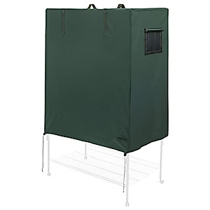 FRANK PRESSIE XL Durable Bird Cage Cover Waterproof Breathable Thick Blackout for Large Birdcage Good Night for Parrots Parakeets with Seed Catcher Included, Dark Green