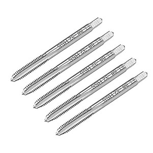 uxcell Machine Tap #8-32 UNC Thread 2B Class 3 Flutes High Speed Steel Screw Threading Tap Tapping Tool 5pcs