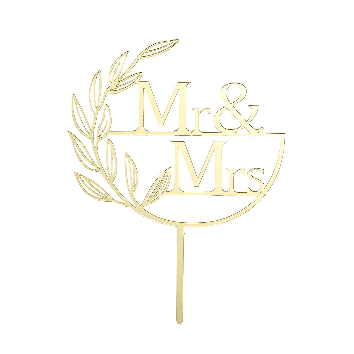 Mr and Mrs Cake Toppers，Cake Toppers for Wedding，Mirrored Gold Acrylic， Bride and Groom Cake Toppers，Wedding, Bridal Shower, Engagement, Anniversary Cake Decorations。