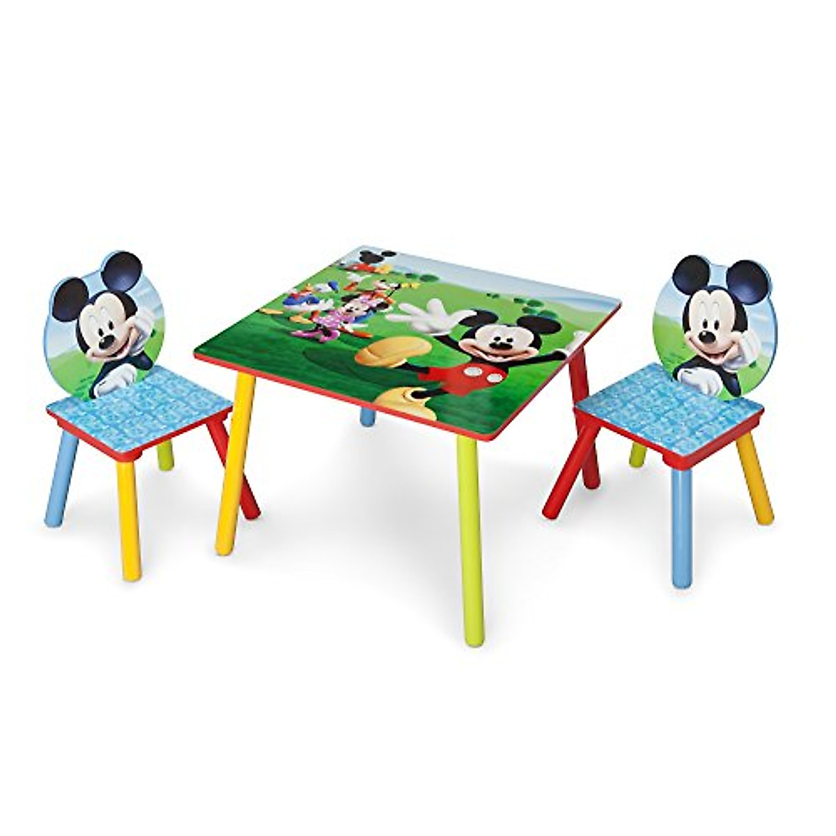 Delta Children Kids Table and Chair Set (2 Chairs Included) - Ideal for Arts & Crafts, Snack Time, Homeschooling, Homework & More, Greenguard Gold Certified, Disney Mickey Mouse