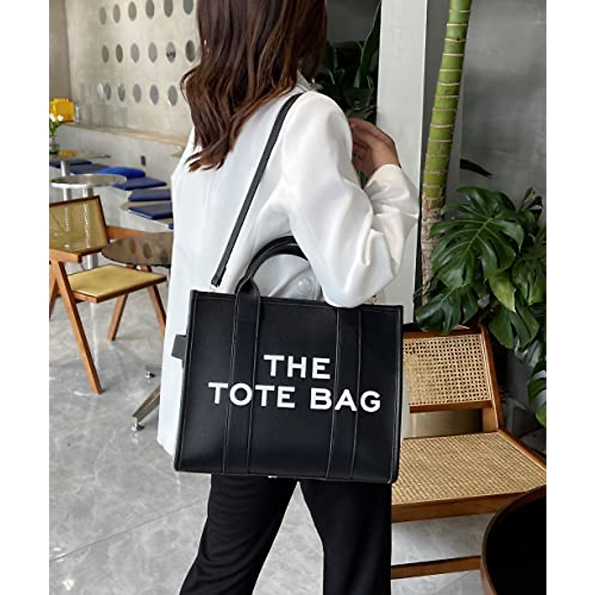 JBB Tote Bags for Women Oversized PU Leather Crossbody Bags Top-Handle Shoulder Tote Bags