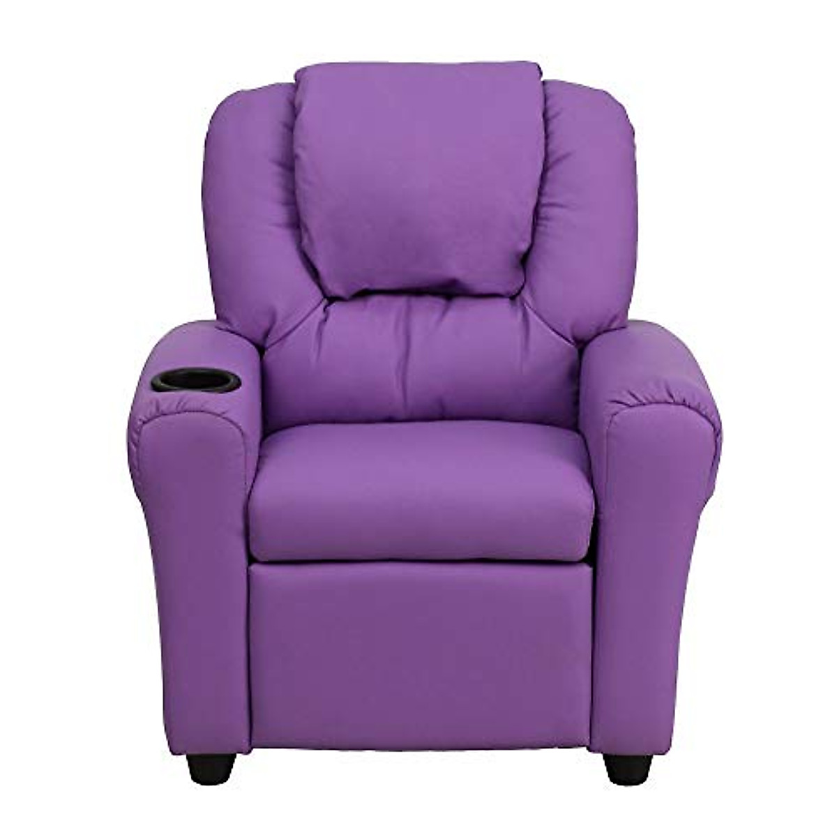 Flash Furniture Vana Contemporary Lavender Vinyl Kids Recliner with Cup Holder and Headrest