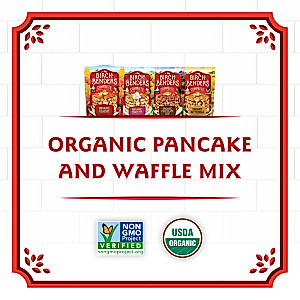 Birch Benders Organic Classic Pancake and Waffle Mix, 16 oz (Pack of 2) with By The Cup Swivel Spoons