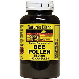 Nature's Blend Bee Pollen 580 mg 100 Capsules