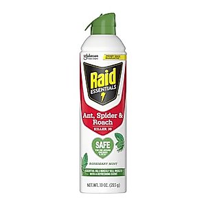 Raid Essentials Ant, Roach & Spider Killer Aerosol Spray, Child & Pest Safe, Kills Insects Quickly, for Indoor Use 10oz