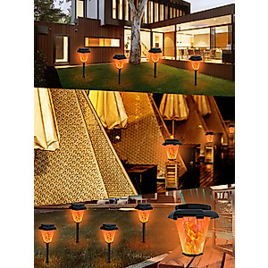 AveyLum Solar Flame Torch Light Outdoor Solar Flickering Dancing Flame Torch Lights Security Lights Landscape Lighting for Garden, PatioYard, Pathway Decoration(4 Pack)