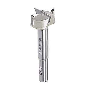 uxcell Forstner Drill Bits 30mm, Tungsten Carbide Wood Hole Saw Auger Opener, Woodworking Hinge Hole Drilling Boring Bit Cutter (Beige, Silver Tone)