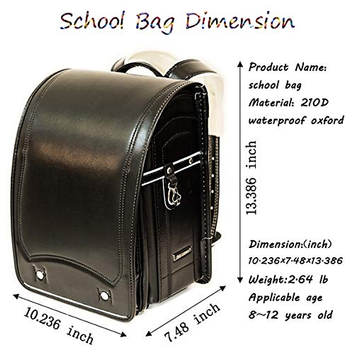 ransel randoseru japanese automatic black school bag girls and boys PU leather light weight