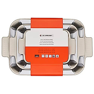 Le Creuset Stoneware Heritage Set 3 Rectangular Dishes, Sea Salt