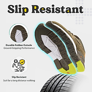 FitVille Wide Walking Shoes for Men Wide Width Sneakers for Flat Feet Arch Fit Heel Pain Relief - Rebound Core (10 Wide, Army Green)