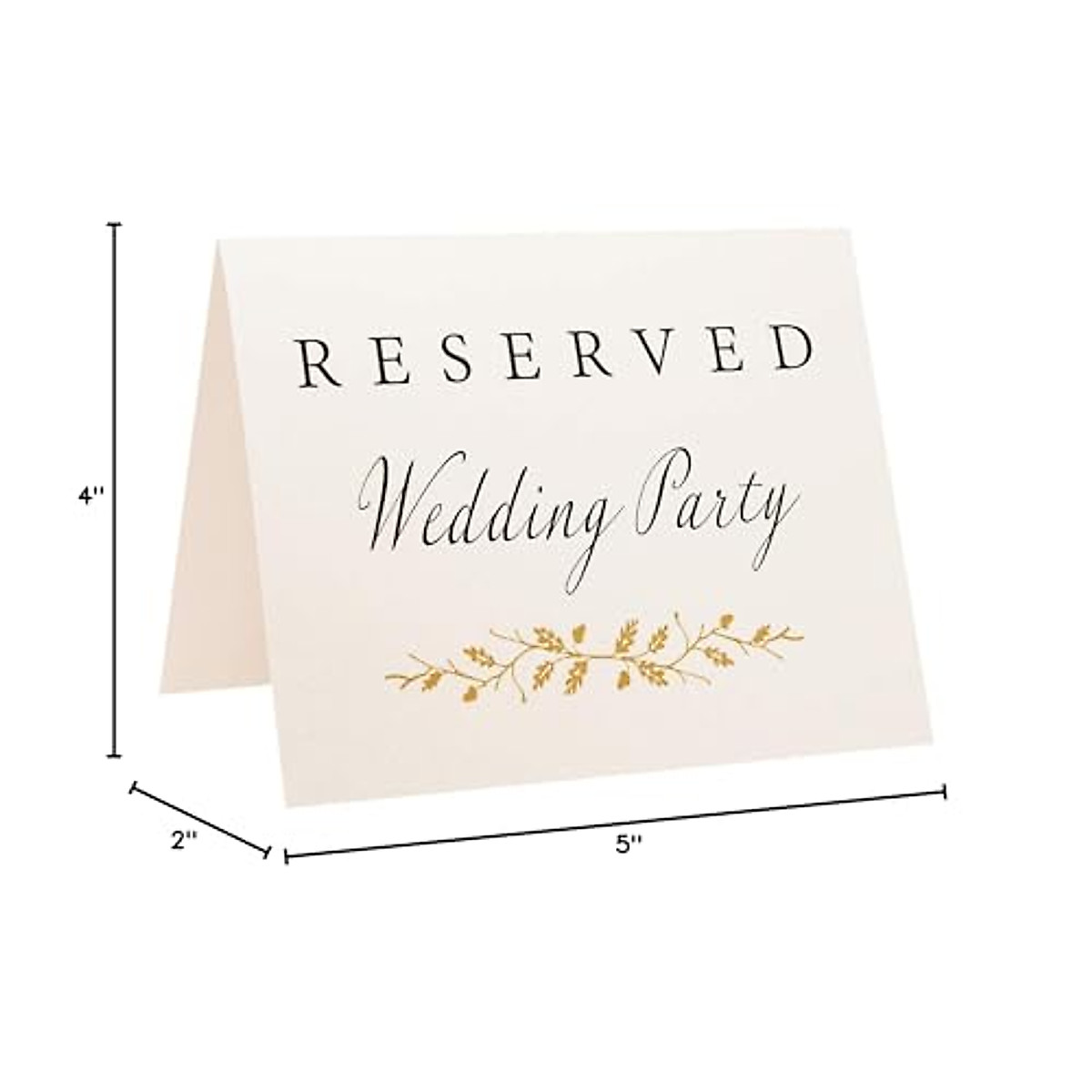 2 City Geese Reserved Wedding Table Signs | Set of 6 Pearl White and Gold Reserved Signs Including Reserved for Bride's Family Groom's Family and Wedding Party | Freestanding Double Sided