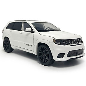 Grand Cherokee Trackhawk Toy Car Diecast Model Car 1/32 Scale SUV Vehicle Metal Zinc Alloy Casting, Light Sound, 4 Doors Open, Boys Toys Kids Birthday Gifts Mens Collection, White