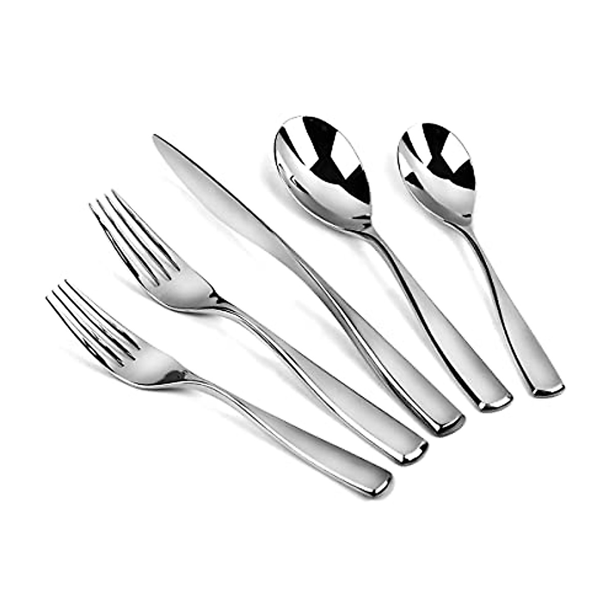 nambe - Flatware Collection - Anna Steak Knives - Set of 4 - Made with Stainless Steel - Sharp Knives Set - Dinner Knifes - Sturdy And Easy To Clean - Dishwasher Safe - Designed by Lou Henry