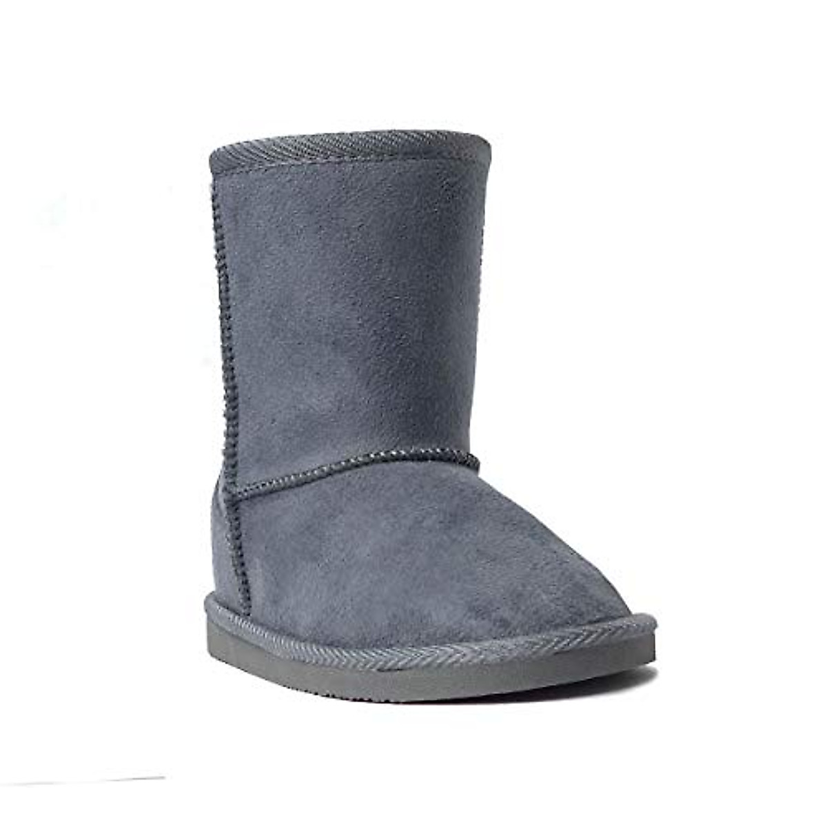 REDVOLUTION New Kids Classic Snow Boots Faux Fur Midcalf Outdoor Boots (Big Kid) (430 Grey, numeric_4)