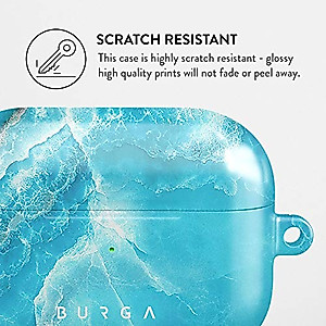 BURGA Airpod Hardcase Compatible with Apple Airpods PRO 2019 Charging Case, Sky Blue Teal Marble Turquoise Azure Ocean Sea Waves Bright Stone Cute Case for Women, Protective Hard Plastic Case Cover