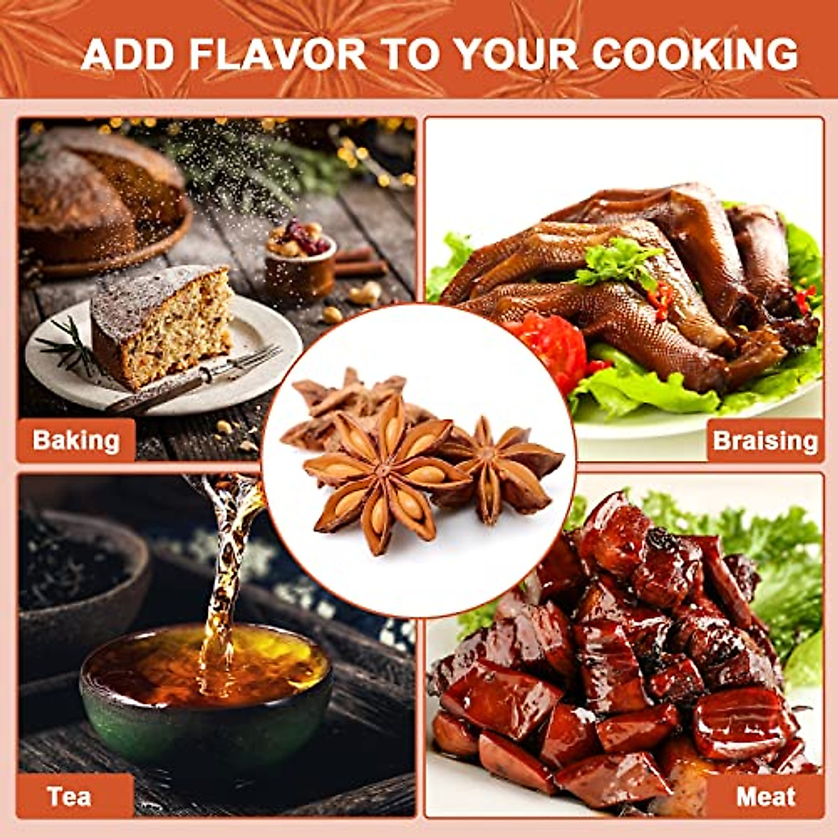 Sun I’farm Organic Star Anise, Chinese Star Anise Whole 3oz(85g), Fresh, Pure and Dried Anise Pods, Great for Cooking, Baking and Tea (3 ounce)